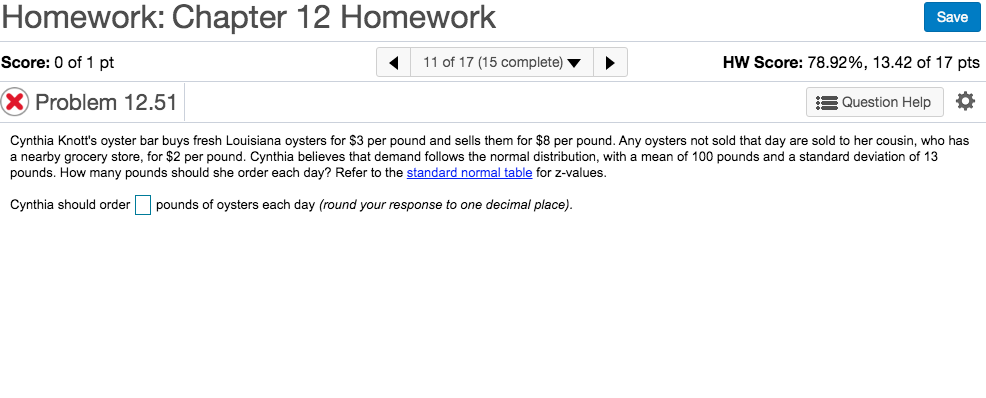 Solved Homework Chapter 12 Homework Save Hw Score 78 92