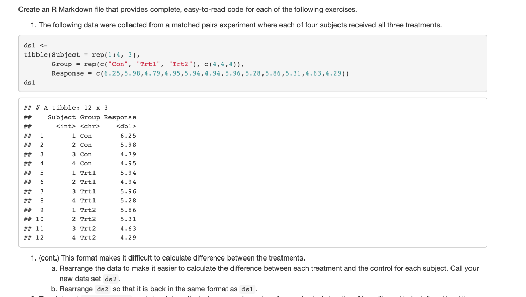 Create an R Markdown file that provides complete, | Chegg.com