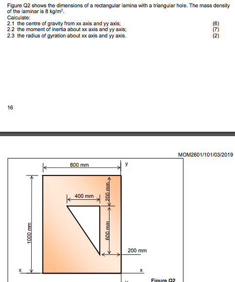 Solved Figure Q2 shows the dimensions of a rectangular | Chegg.com