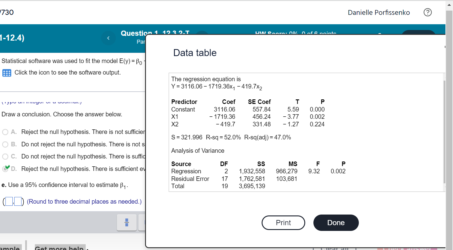 Solved Please help with part e. Using the data table, use a | Chegg.com