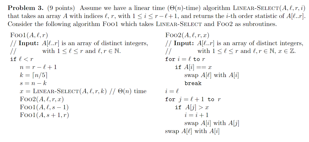 х ==C Problem 3. (9 points) Assume we have a linear | Chegg.com