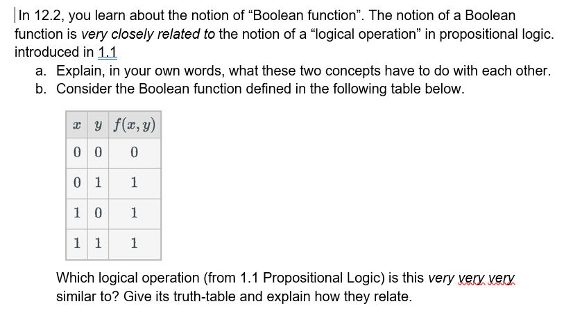 Solved |In 12.2, you learn about the notion of "Boolean | Chegg.com