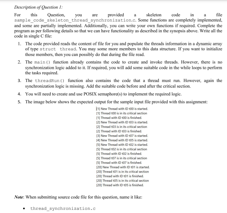 Solved In this question, a process will create multiple | Chegg.com