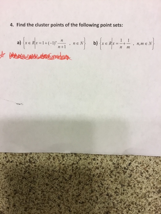 Solved 4. Find the cluster points of the following point | Chegg.com
