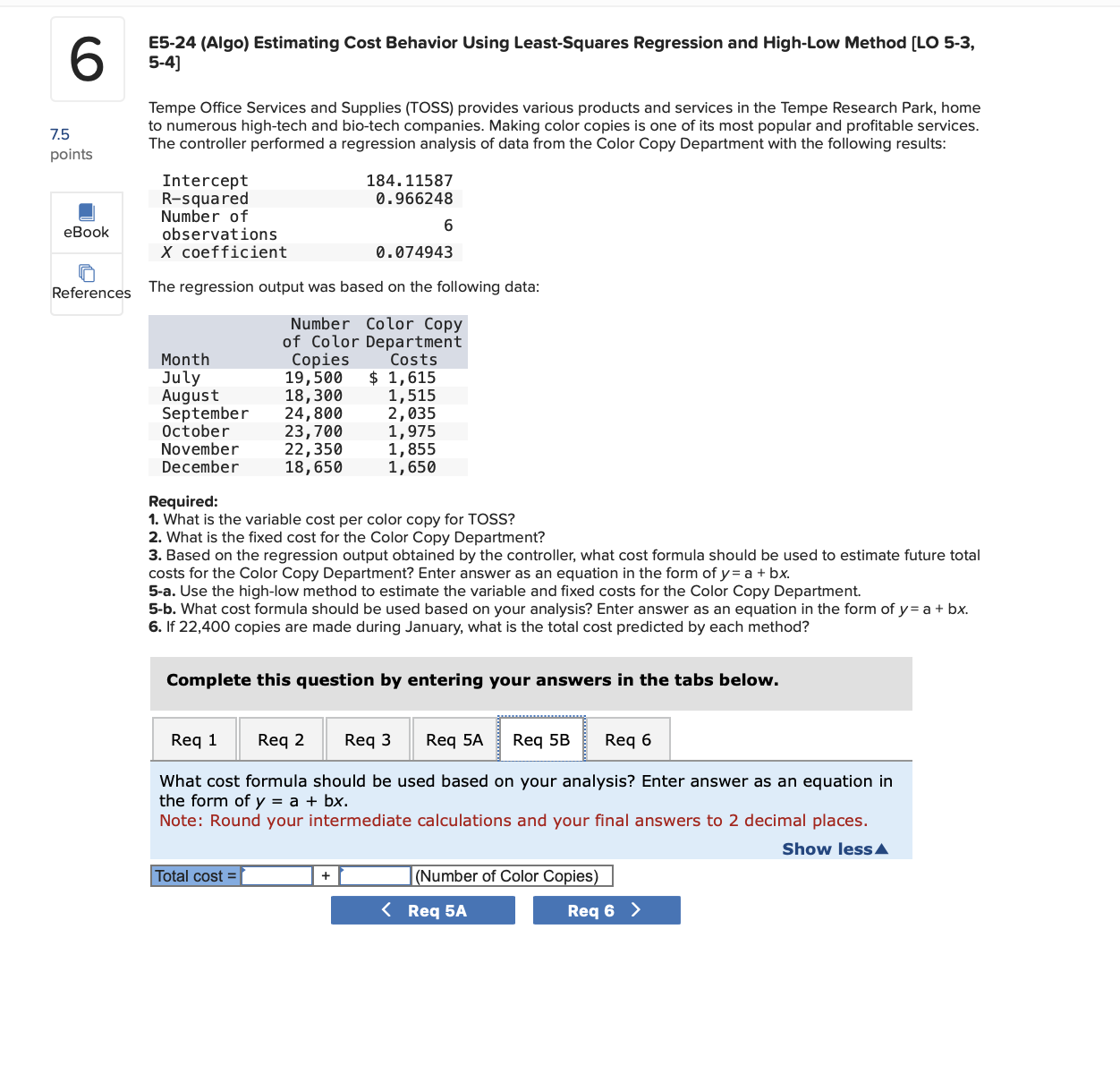 Solved \r\n\r\n\r\nE5-24 (Algo) Estimating Cost Behavior | Chegg.com