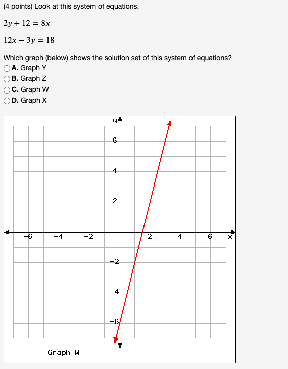 Solved (4 points) Look at this system of equations. 2y + 12 | Chegg.com