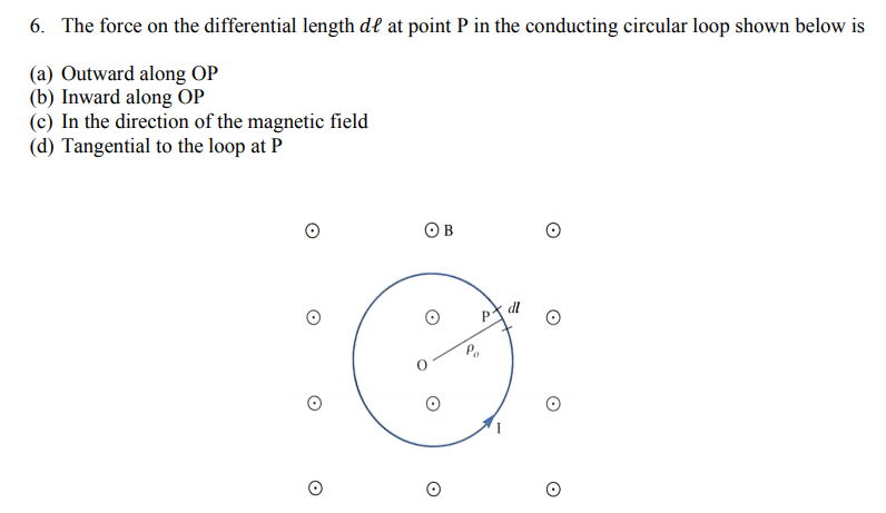 Solved 6. The force on the differential length dl at point P | Chegg.com