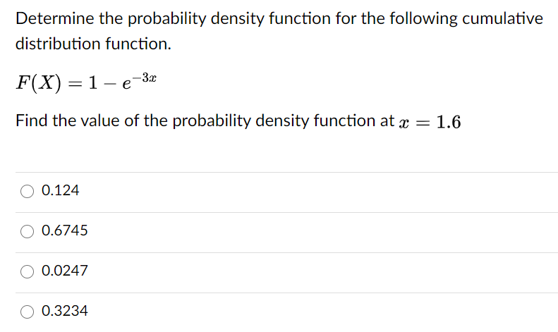 Solved Determine the probability density function for the | Chegg.com