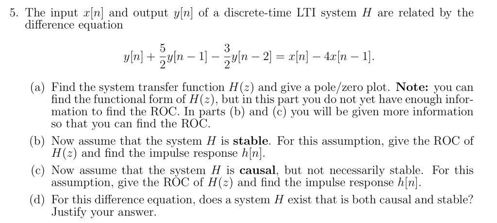 Solved 5. The input x[n] and output y[n] of a discrete-time | Chegg.com