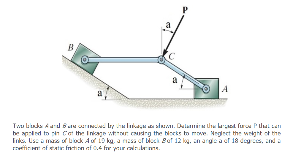 Solved Two blocks A and B are connected by the linkage as | Chegg.com