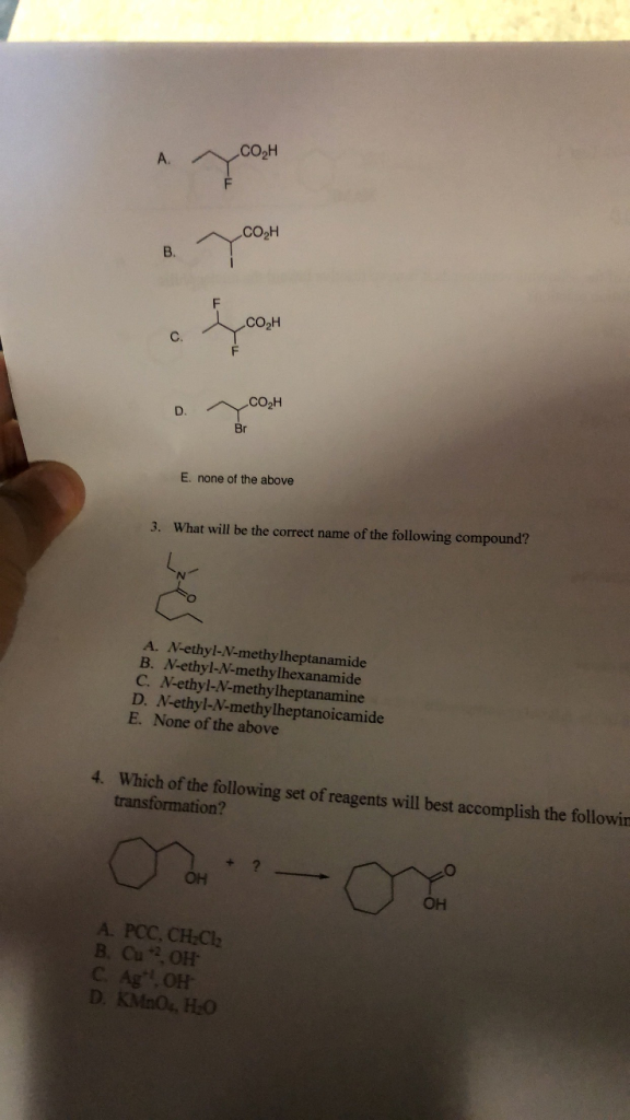 Solved -CO₂H COH CO2H c. 7.COM CO2H E. none of the above 3. | Chegg.com
