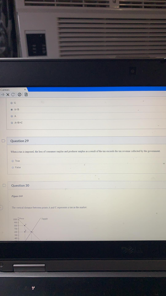 Solved Canvas → XC OG A-B 0 A A+B+C D Question 29 When a tax | Chegg.com