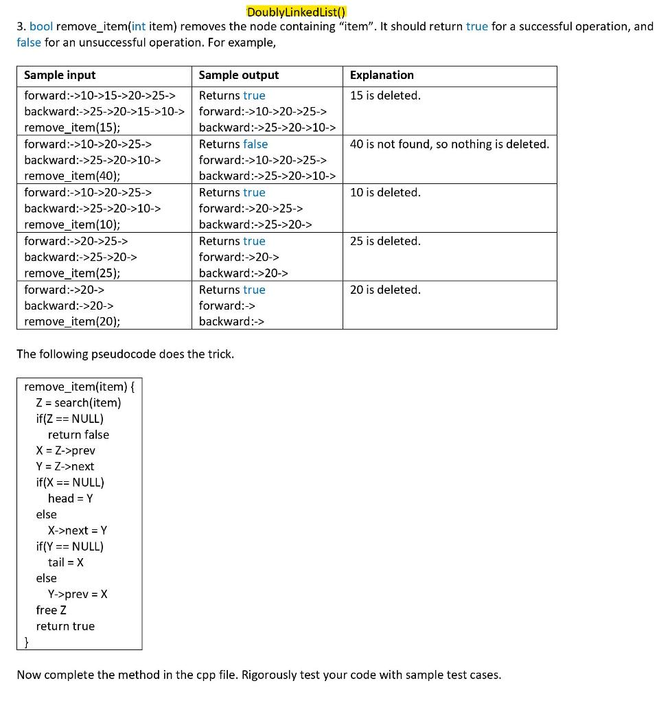 Solved 1. DoublyLinkedList() is the destructor method for | Chegg.com