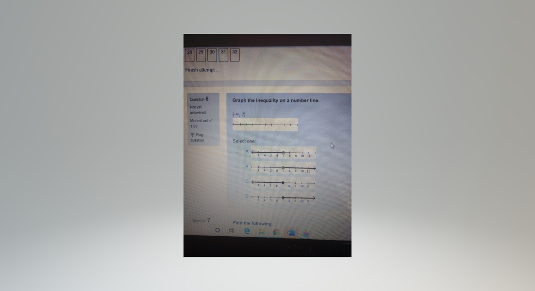 Solved 28 29 30 31 Finish attempt Graph the inequality on a | Chegg.com