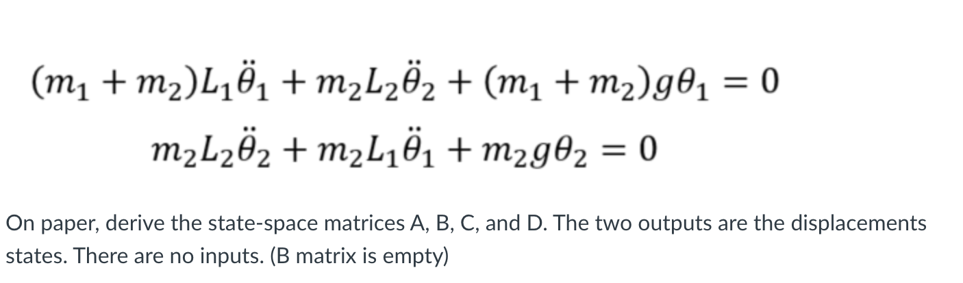 Solved Create A Matlab Lti Model Using The Ss Command Of The 4723