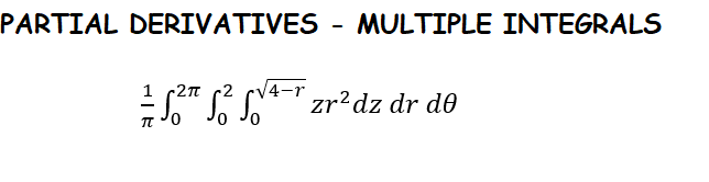 Solved PARTIAL DERIVATIVES - MULTIPLE INTEGRALS ES" S1*-* | Chegg.com