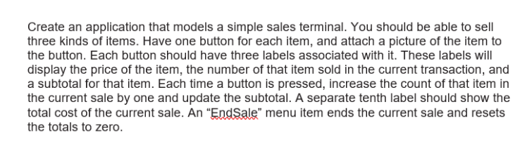 Solved Create an application that models a simple sales | Chegg.com