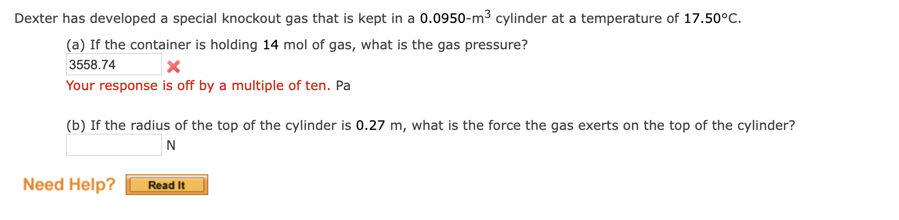 Solved Dexter has developed a special knockout gas that is | Chegg.com