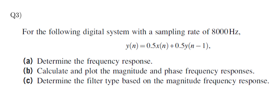 Solved Q3) For the following digital system with a sampling | Chegg.com