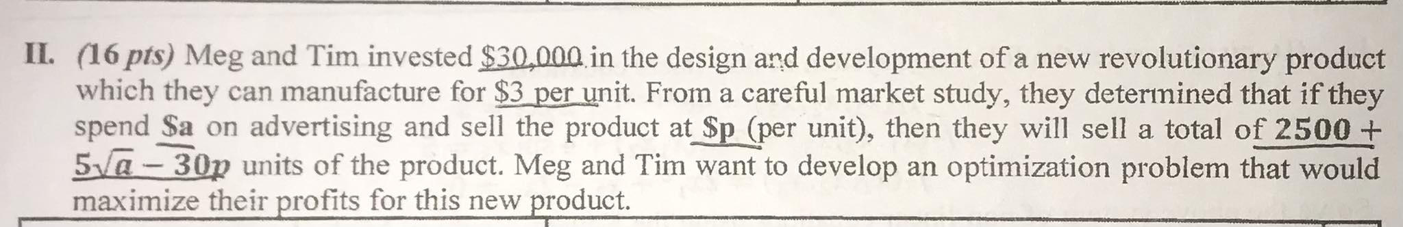 Solved 1. Formulate the appropriate objective function as a | Chegg.com