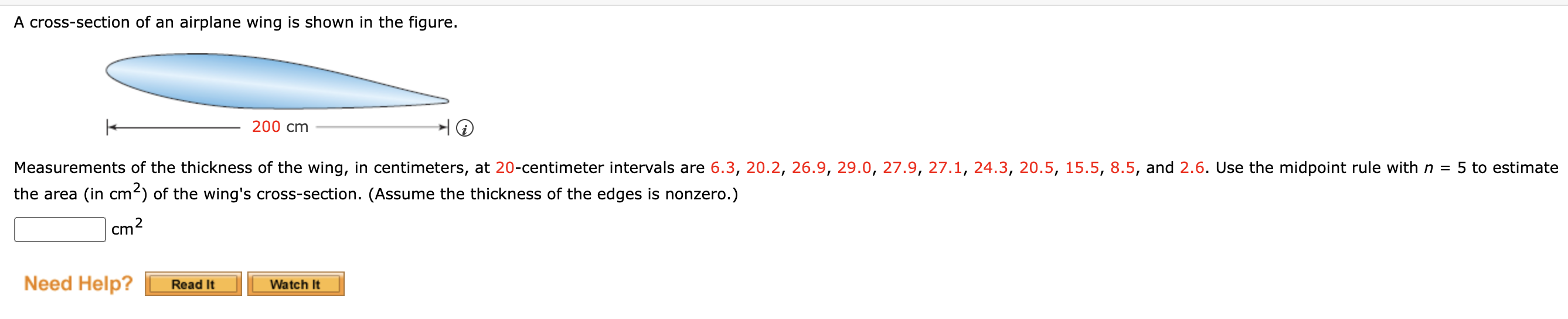 Solved A cross-section of an airplane wing is shown in the | Chegg.com