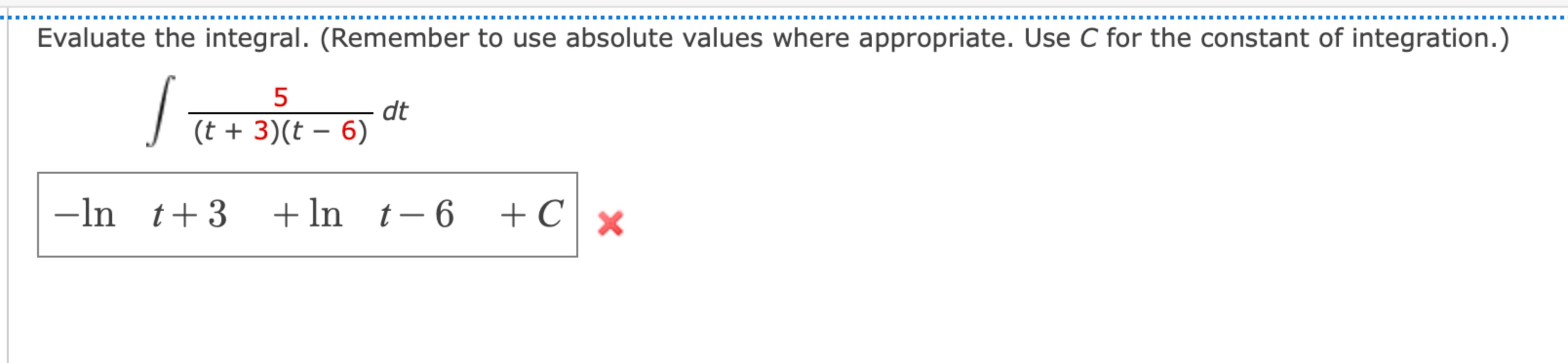 Solved Evaluate the integral. (Remember to use absolute | Chegg.com