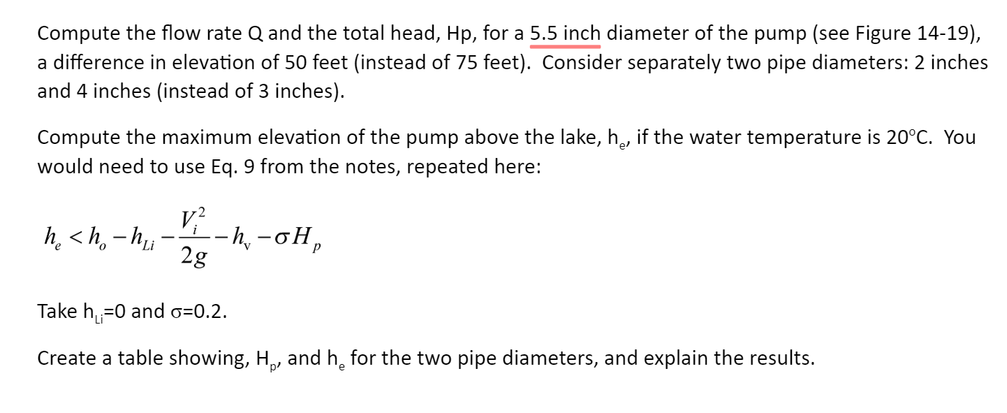 EXAMPLE 14.9 75 ft Datum. A The radial-flow pump in | Chegg.com
