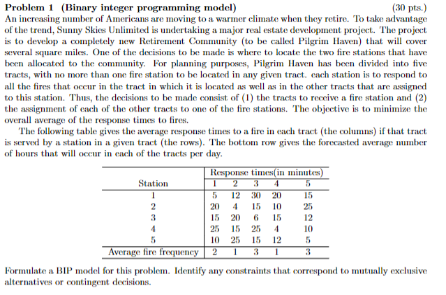 Solved Problem 1 Binary Integer Programming Model 30 9936
