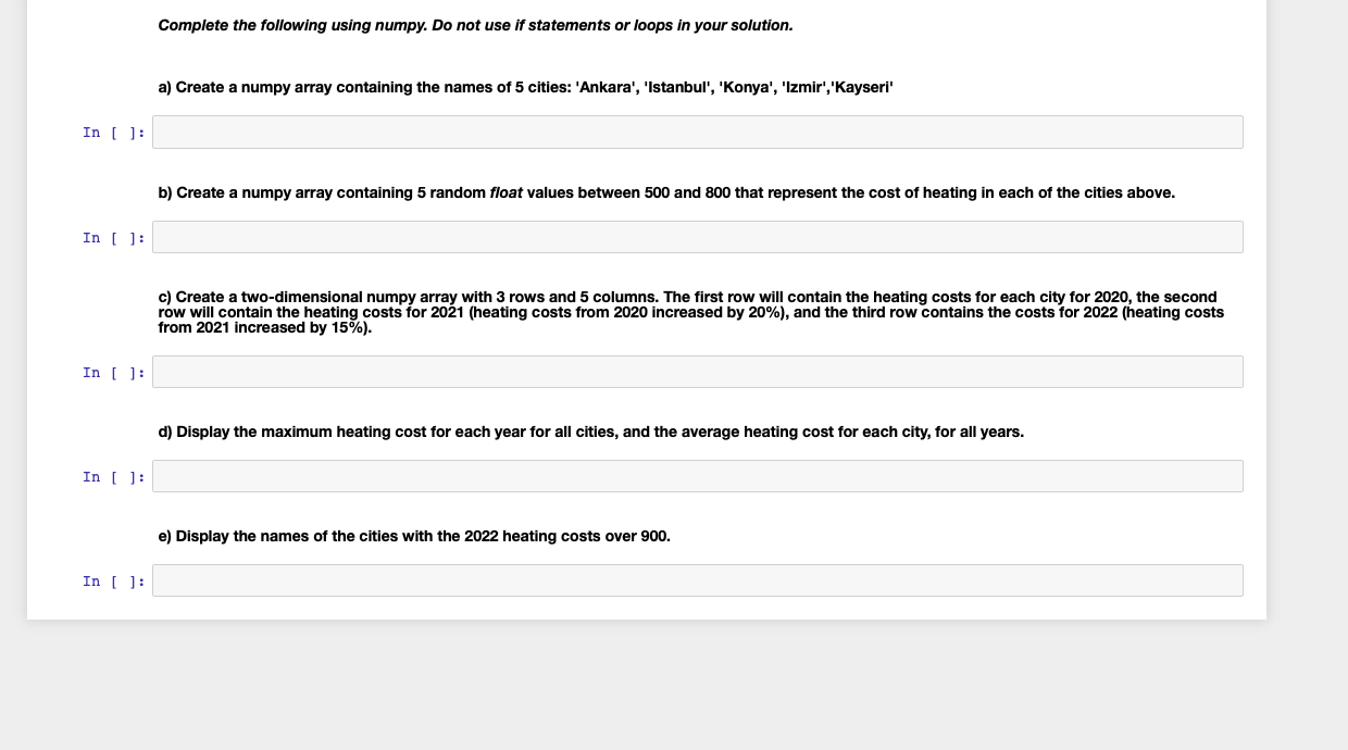 Solved Python questions on jupyter notebook: Simple | Chegg.com
