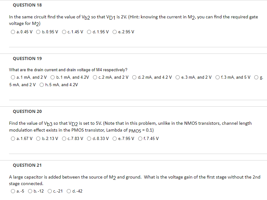 Solved In the 2-stage amplifier circuit below determine what | Chegg.com