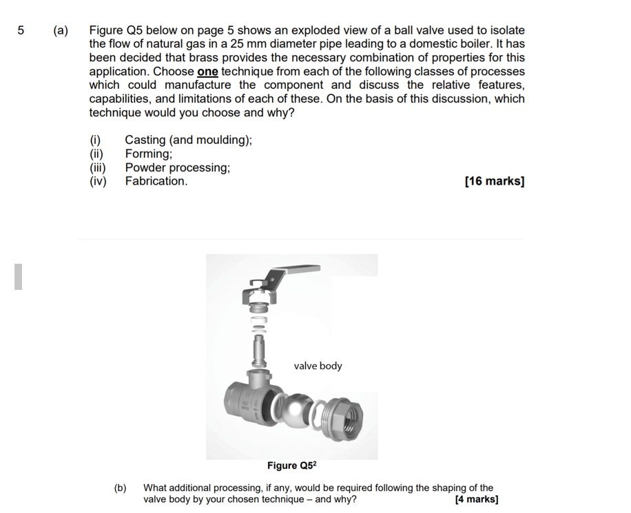 Solved 5 (a) Figure Q5 below on page 5 shows an exploded | Chegg.com