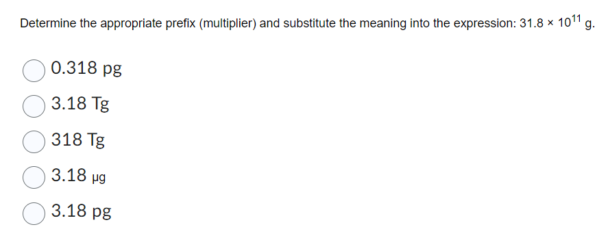 Solved Determine the appropriate prefix (multiplier) and | Chegg.com