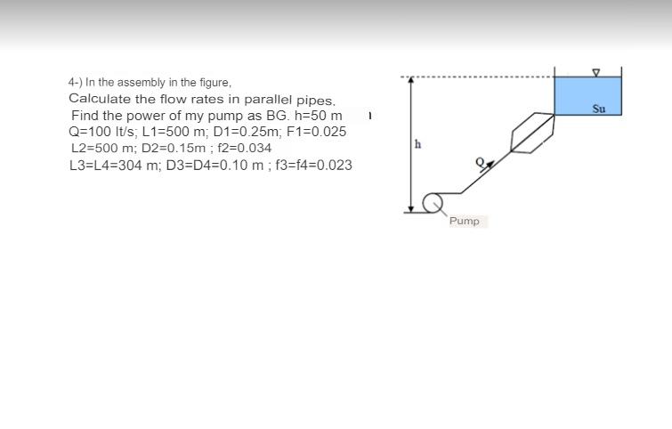 Solved 4-) In the assembly in the figure, Calculate the flow | Chegg.com