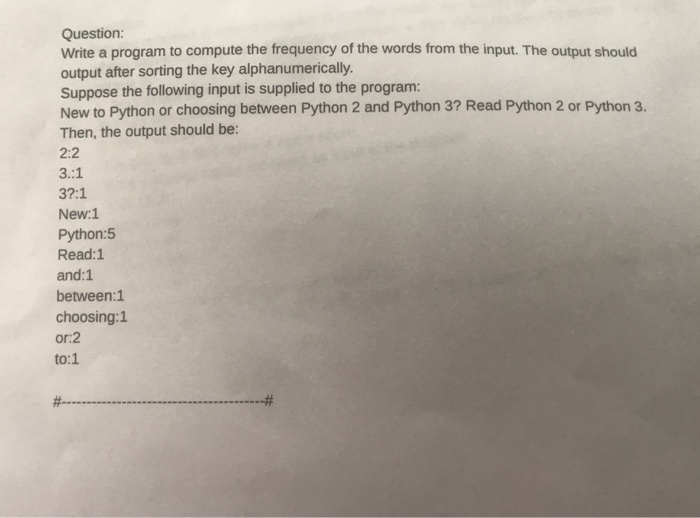 Solved Question Write a program to compute the frequency of | Chegg.com