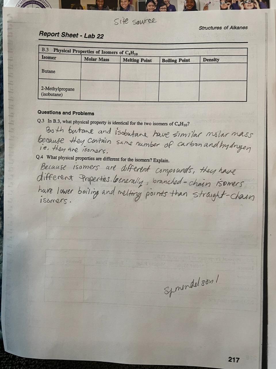 Solved site source Structures of Alkanes Report Sheet - Lab | Chegg.com