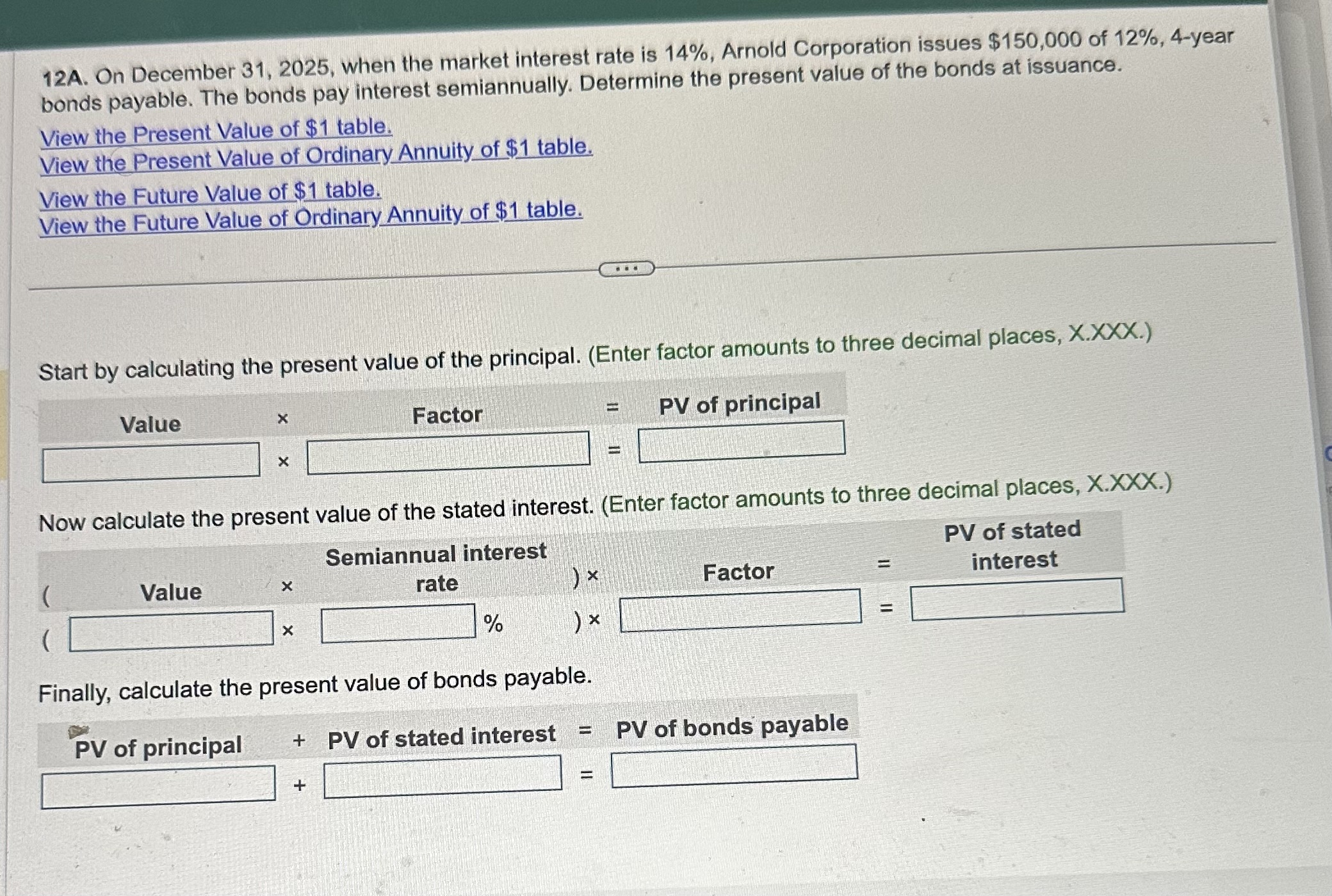 Solved 12A. ﻿On December 31, 2025, ﻿when the market interest | Chegg.com