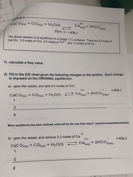 Solved Equilibrium Shifts & Keq Le Chatelier's Principle | Chegg.com