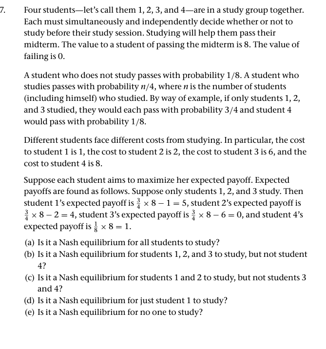 Solved Four students-let's call them 1,2,3, and 4-are in a | Chegg.com