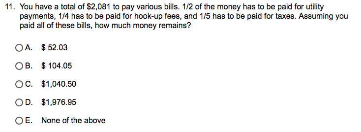 Solved 11. You have a total of $2,081 to pay various bills. | Chegg.com