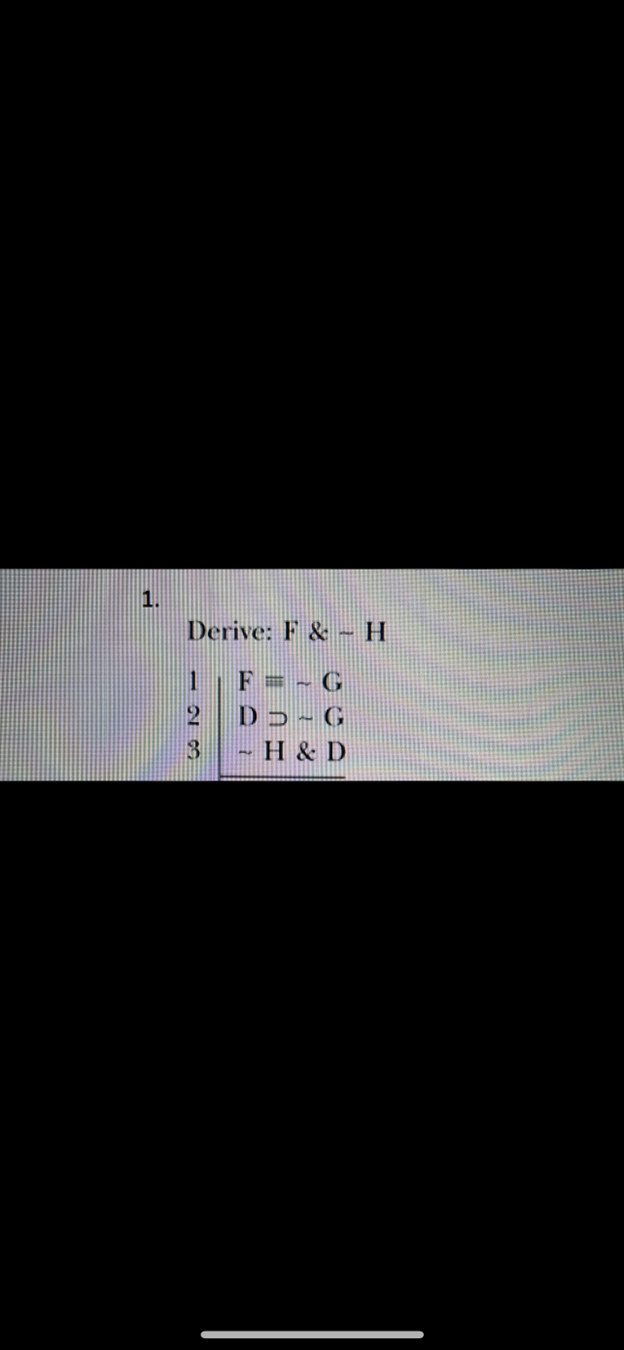 Derive: F&−H 123 F=−GD→−C−H&D | Chegg.com