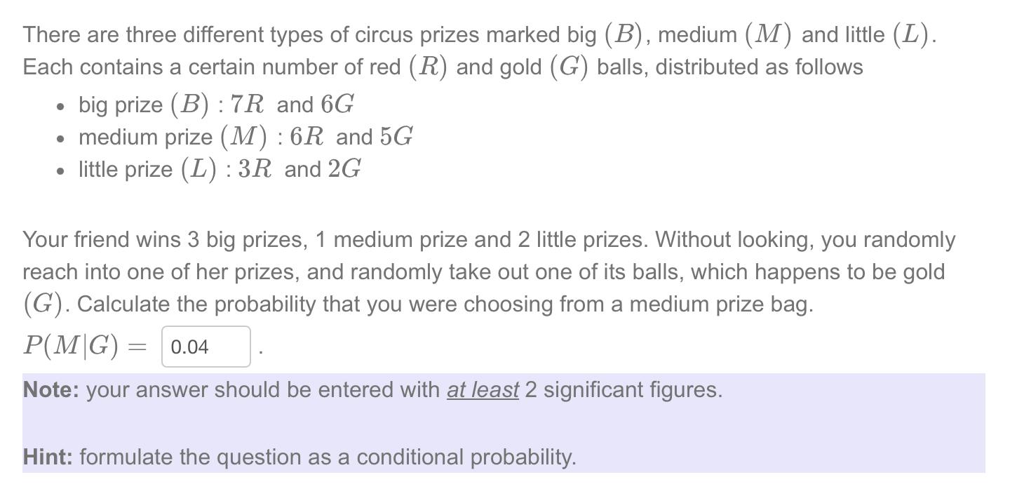 Solved There are three different types of circus prizes | Chegg.com