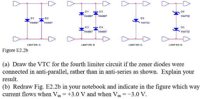 Solved (a) Draw the VTC for the fourth limiter circuit if | Chegg.com