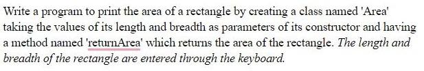 Solved Write A Program To Print The Area Of A Rectangle By