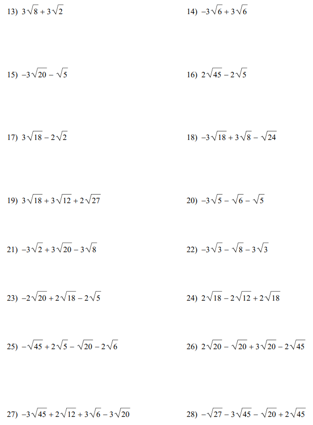 Solved How do you solve these radicals? (Adding and | Chegg.com