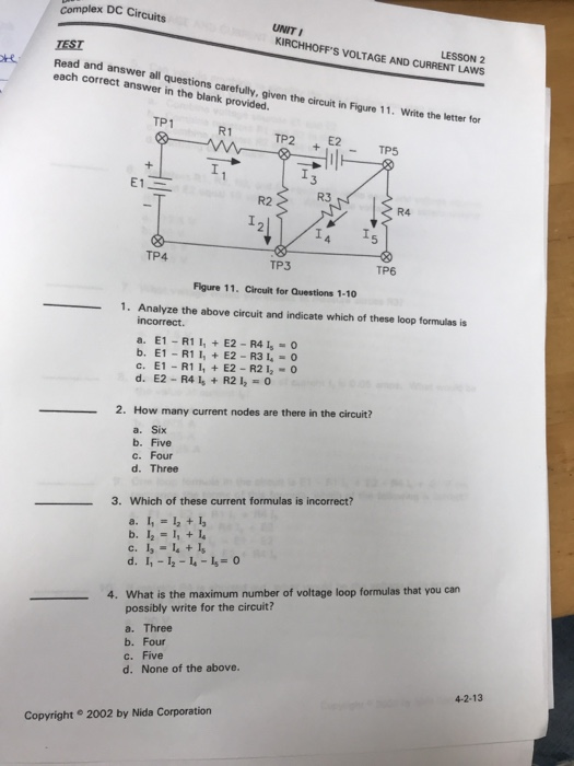 Solved Complex DC Circuits UNIT I KIRCHHOFF'S VOLTAGE AND | Chegg.com