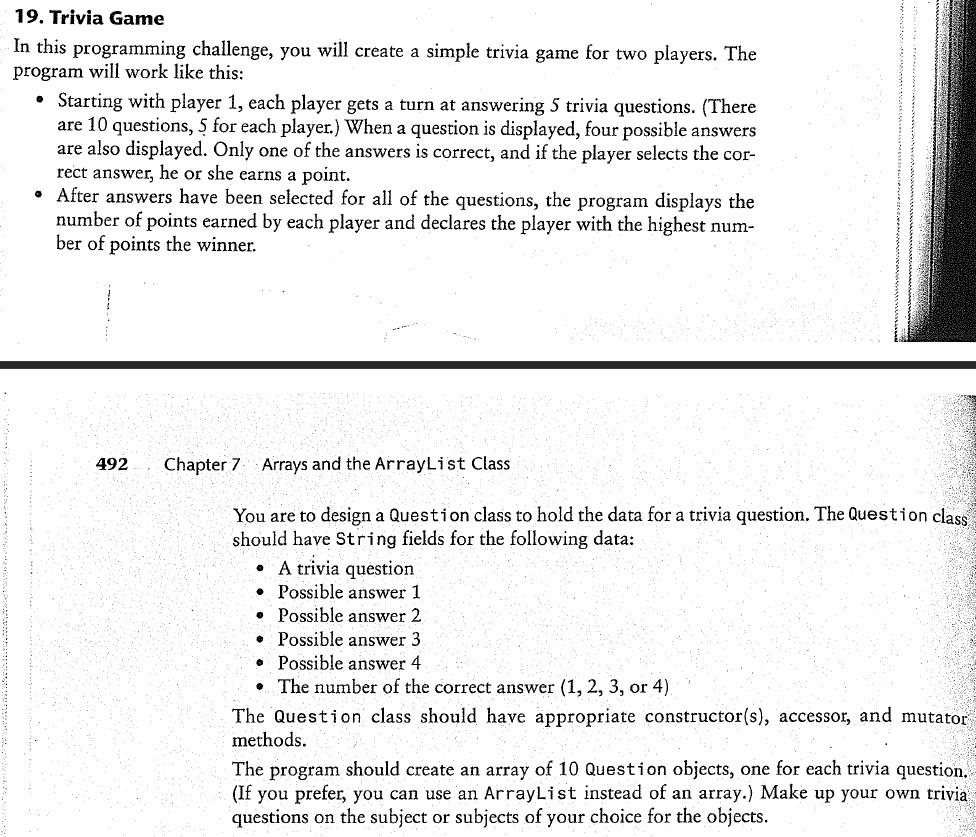 Solved 19. Trivia Game In this programming challenge, you | Chegg.com