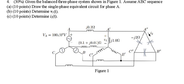 Solved 4. (3000) Given the balanced three-phase system shown | Chegg.com