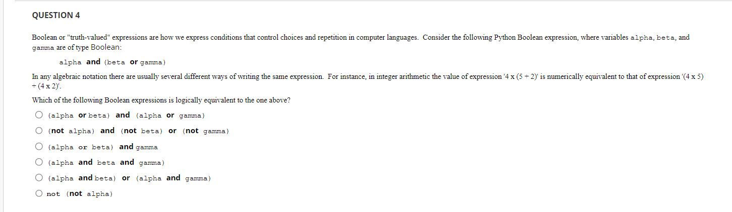 Solved gamma are of type Boolean: alpha and (beta or gamma) | Chegg.com Solved gamma are of type Boolean: alpha and (beta or gamma) | Chegg.com