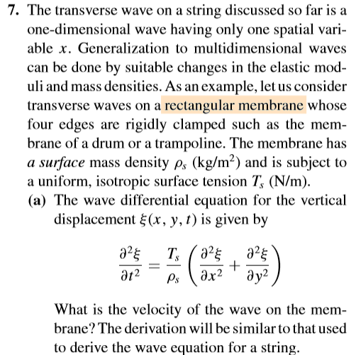 Solved 7. The transverse wave on a string discussed so far | Chegg.com