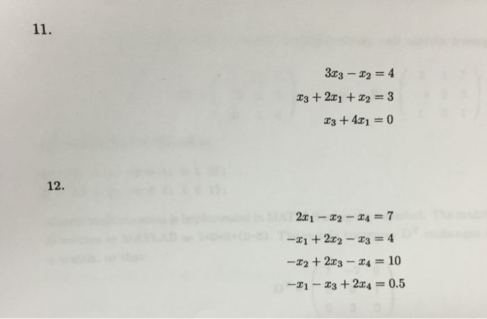 Solved writing a system of linear equations in matrix form | Chegg.com